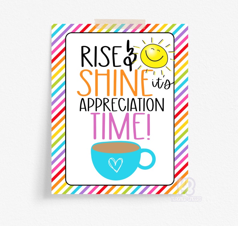 Rainbow Teacher Appreciation Brunch Inspired Printable Sign - Instant ...