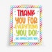 Teacher Appreciation Thank You Gift | PTA Sign | | PTO Printable Gift ...