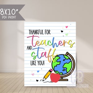 Thankful for the Best Teacher Appreciation Printable Sign - Instant ...