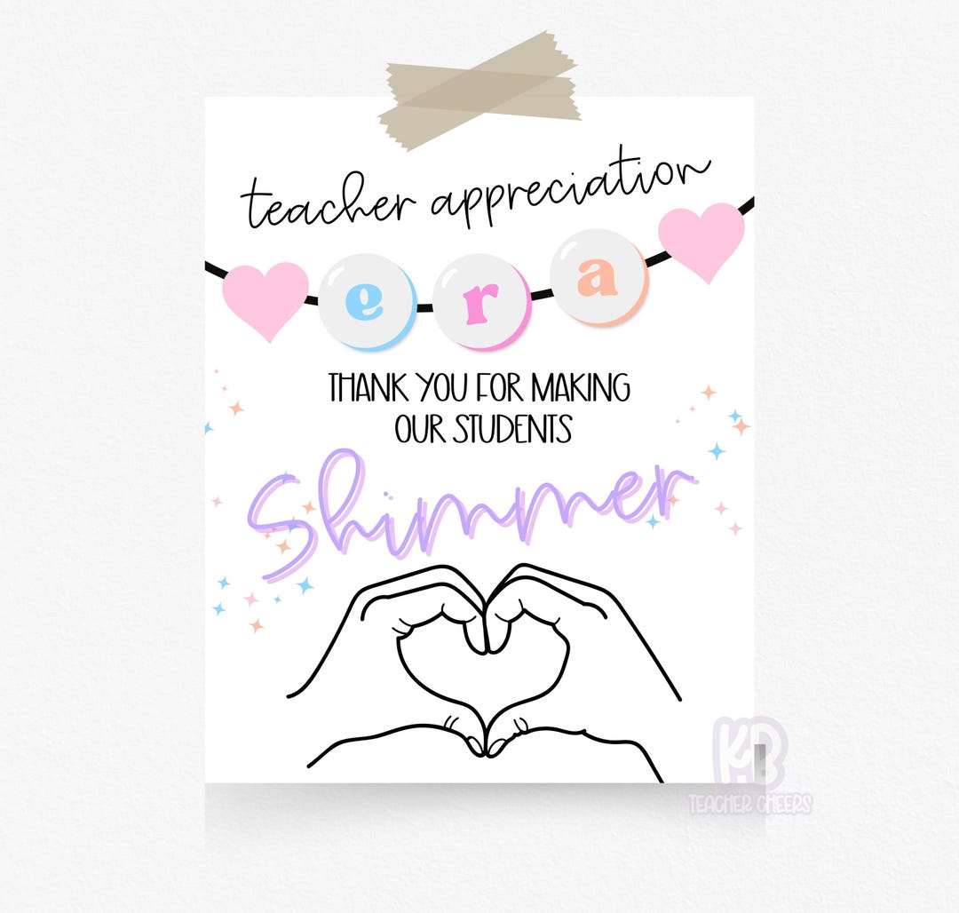 Shimmer Teacher and Staff Appreciation Week Printable Sign - Pastel ...
