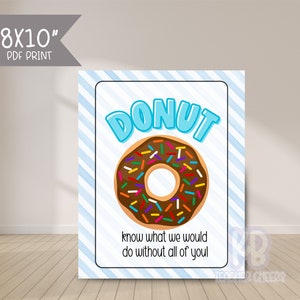 Brunch Teacher Appreciation Printable Bundle - Donut Sign - Gift for ...