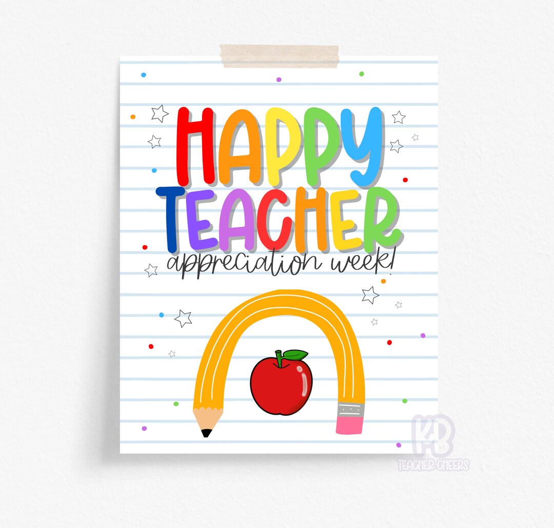 Teacher Appreciation Week Printable Sign - Instant Download - Gift for ...