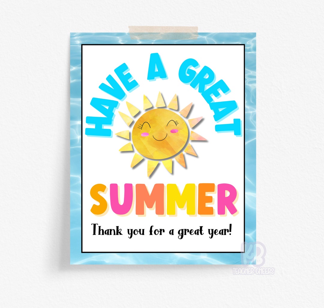 Summer Teacher Appreciation Sign - Easy Teacher, Staff, Educator ...