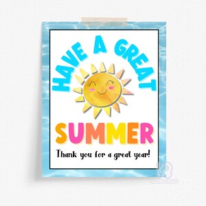 Summer Teacher Appreciation Sign - Easy Teacher, Staff, Educator ...