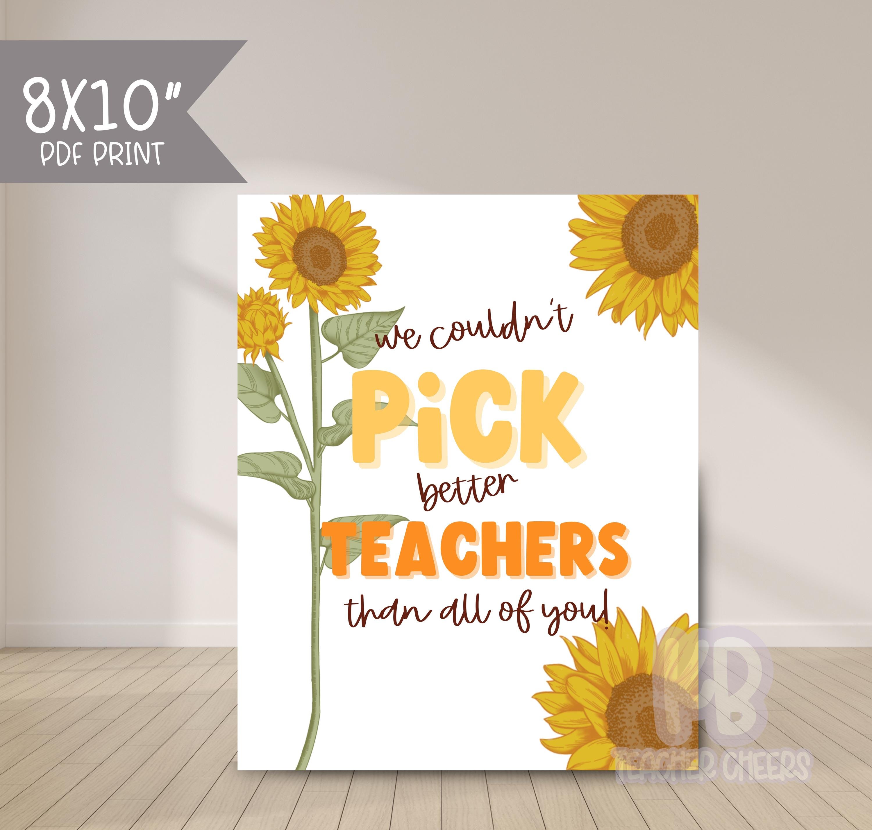 Sunflower Thank You Teacher and Staff Appreciation Sign - Easy Teacher ...