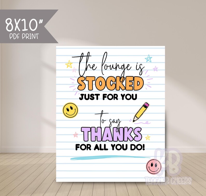 Thank You Teacher Appreciation Brunch Inspired Printable Sign - Instant ...
