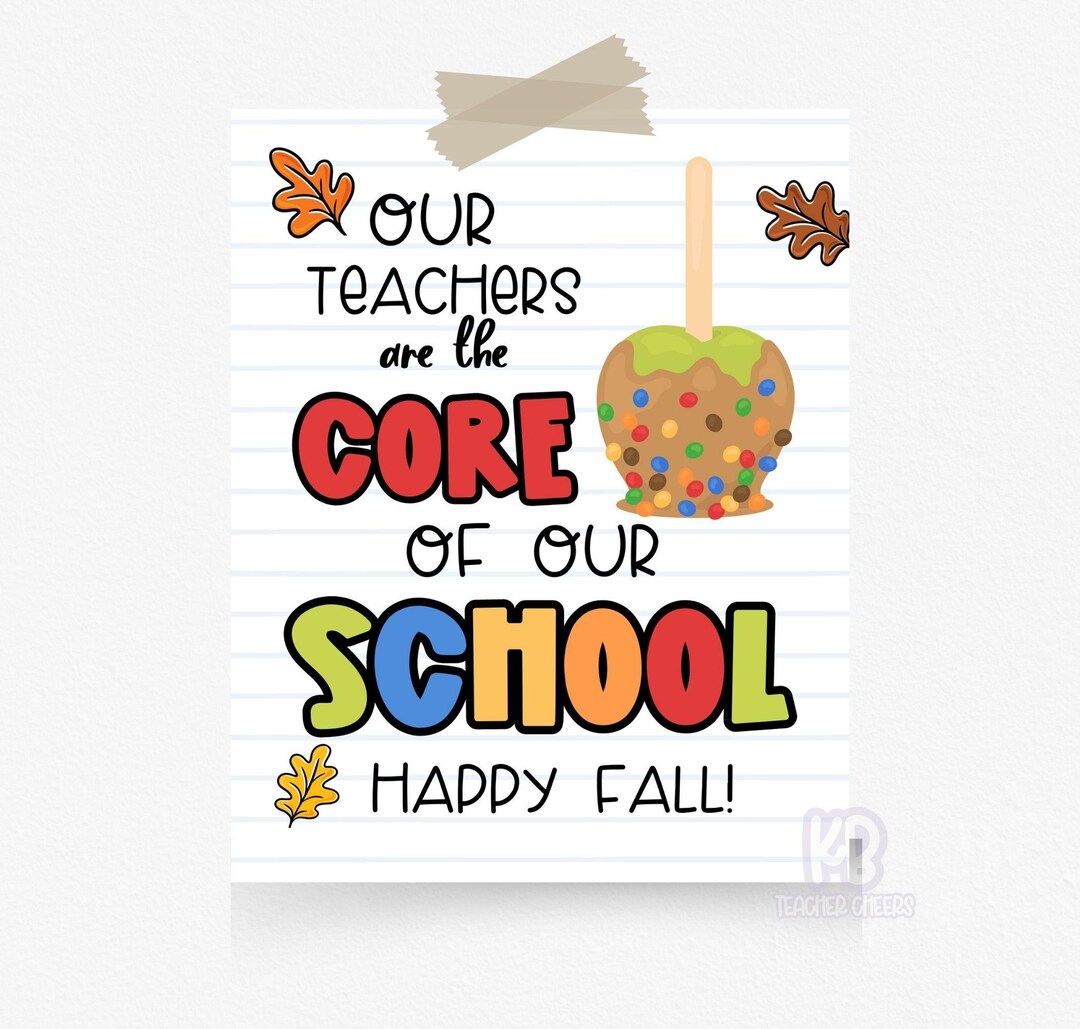 Fall Teacher Appreciation Printable | Candy Apple Sign | Halloween ...