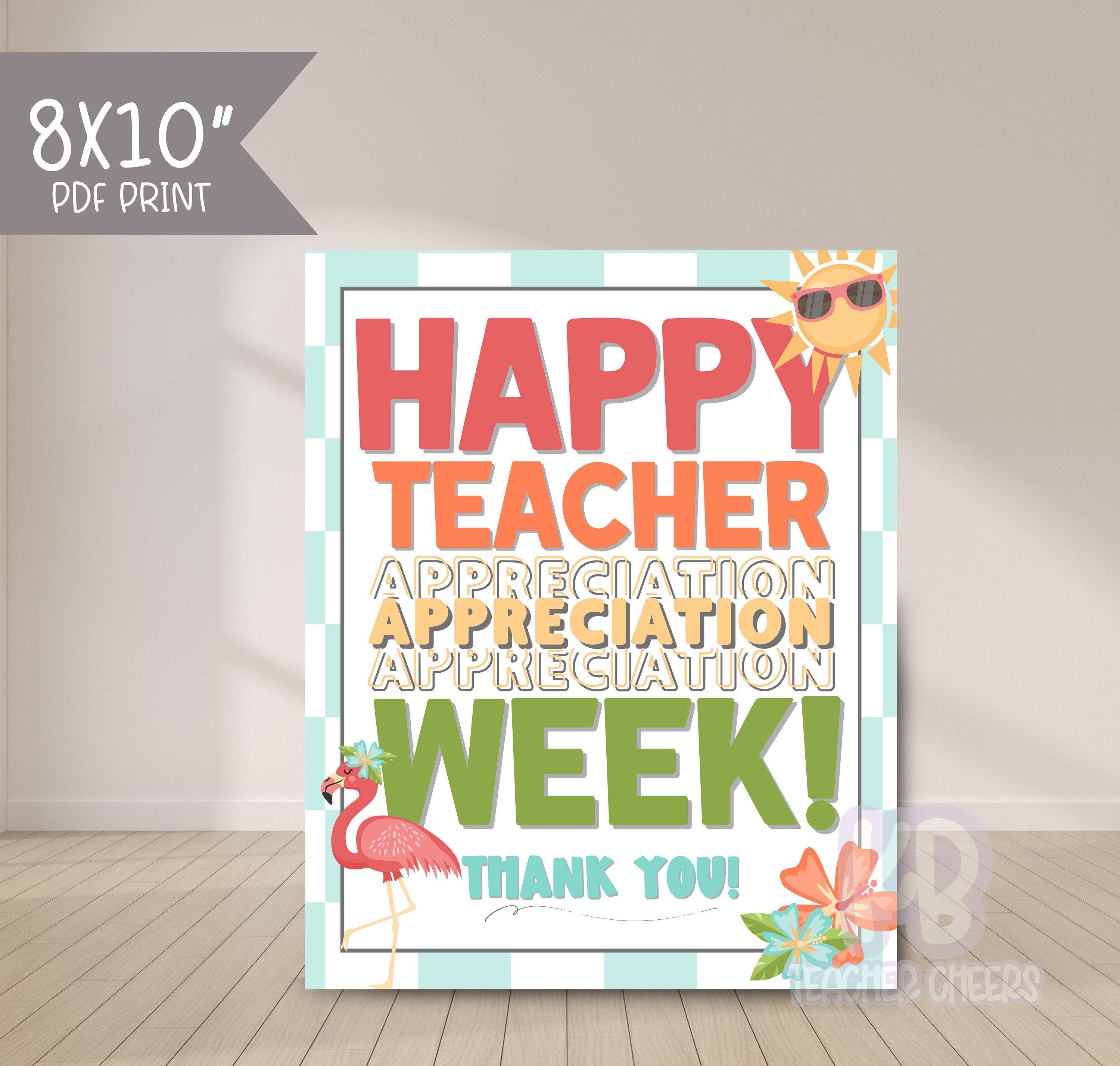 Tropical Teacher Appreciation Week Printable Sign - Instant Download ...