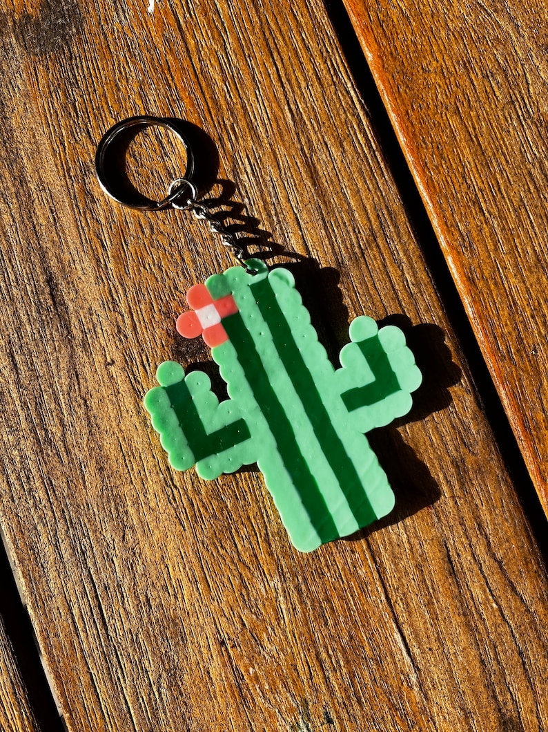 Cactus Perler Bead Keychain - Etsy