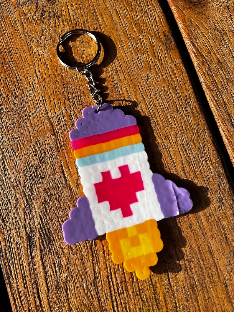 Rocket Perler Bead Keychain - Etsy
