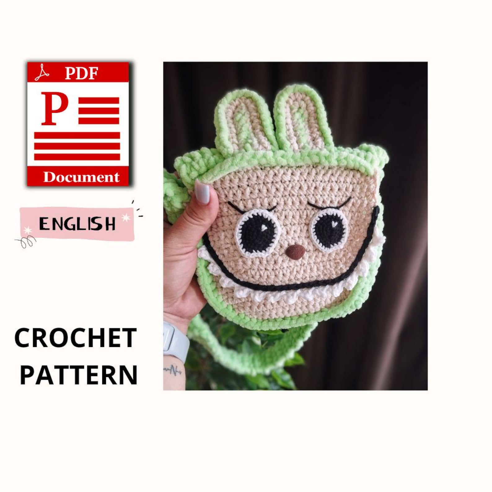 Crochet Pattern for Bag, Fluffy Monster Bag, Pattern Pdf, Crochet ...