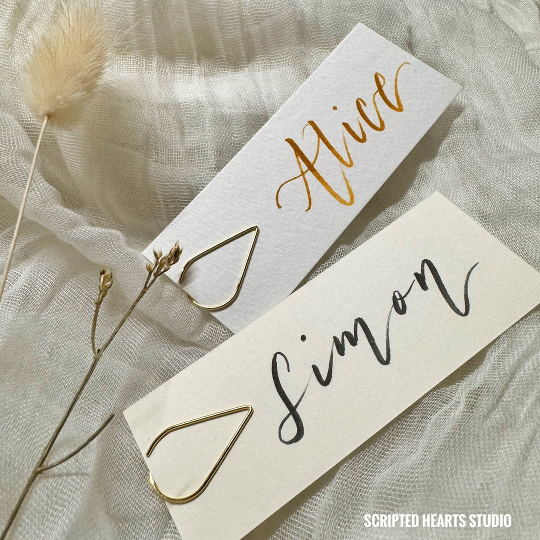 Handwritten Name Tags Minimal, Personalised, Guest Name Tags / Place ...