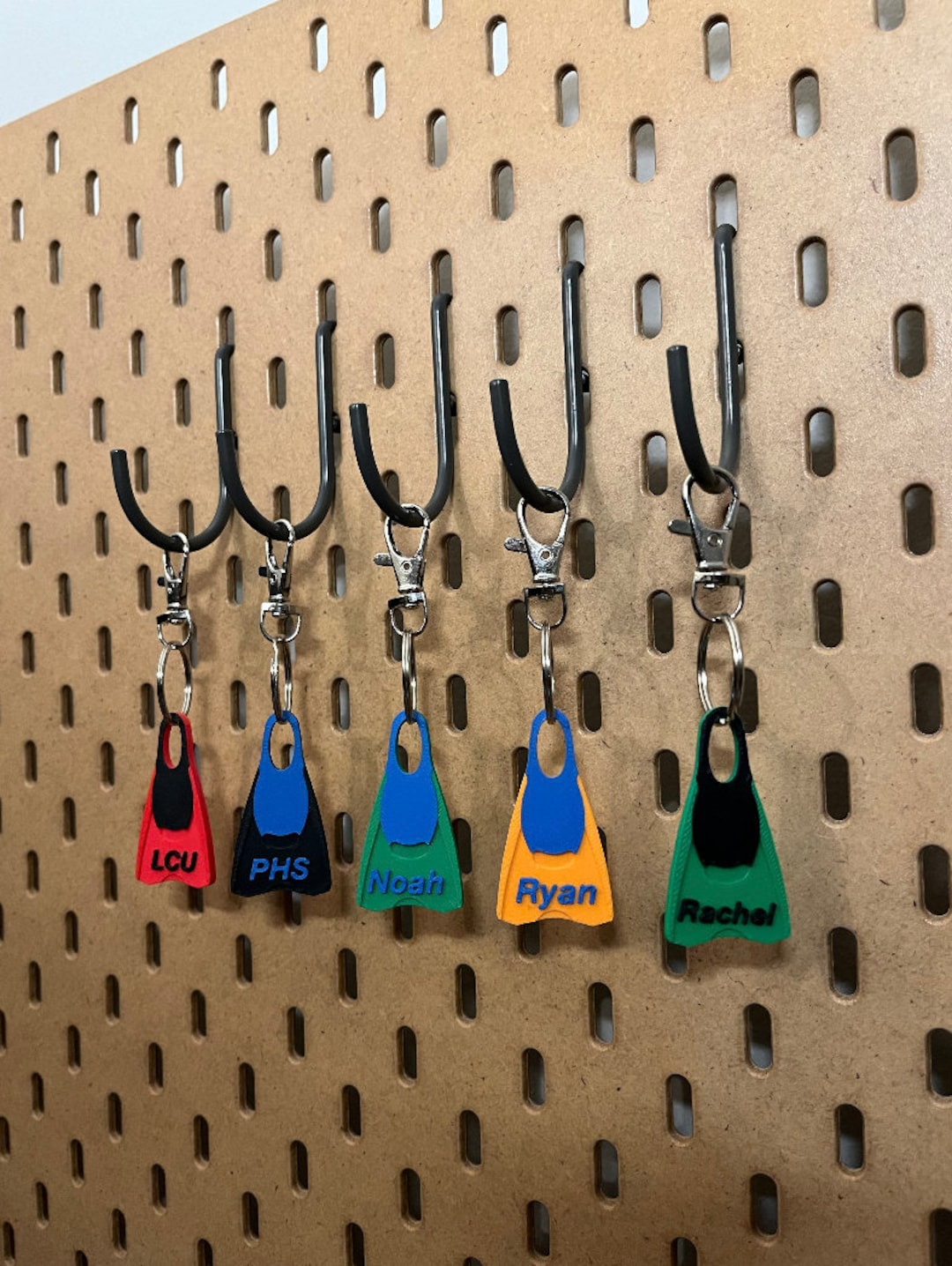 Personalized Swim Fins Keychain | Backpack Tags, Sport Keyrings ...