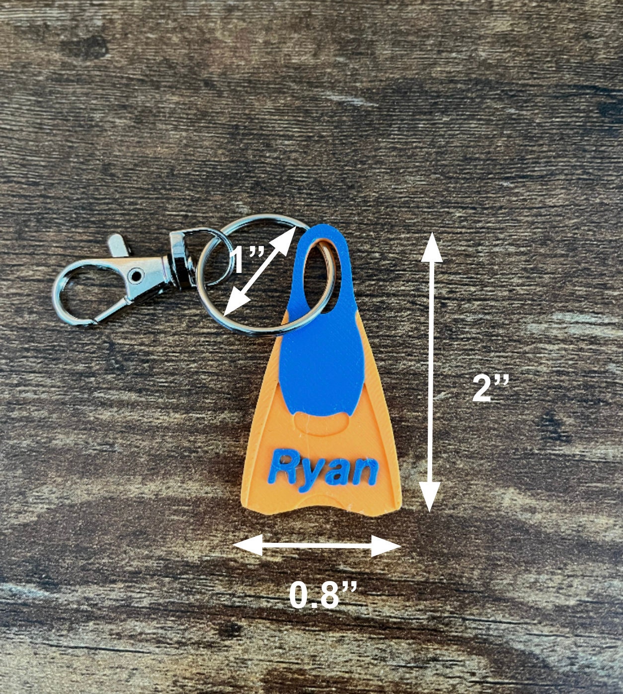 Personalized Swim Fins Keychain Backpack Tags, Sport Keyrings, Swimmer ...