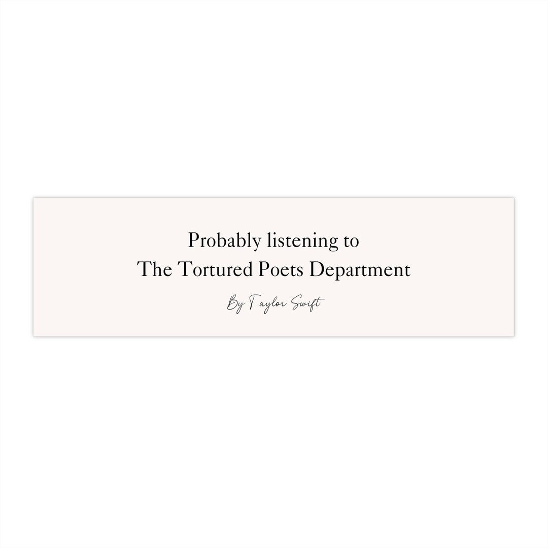 Taylor Swift, the Tortured Poets Department Bumper Sticker - Etsy