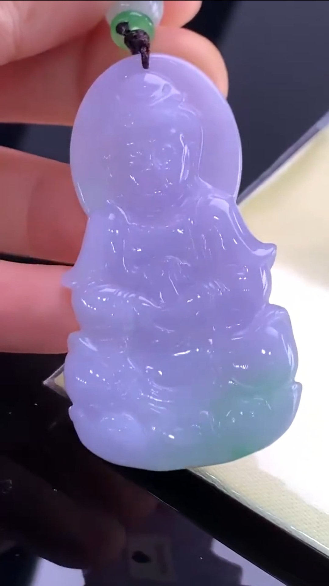100% Myanmar Natural Jadeite Jade Perfect Violet Guanyin Beautiful ...