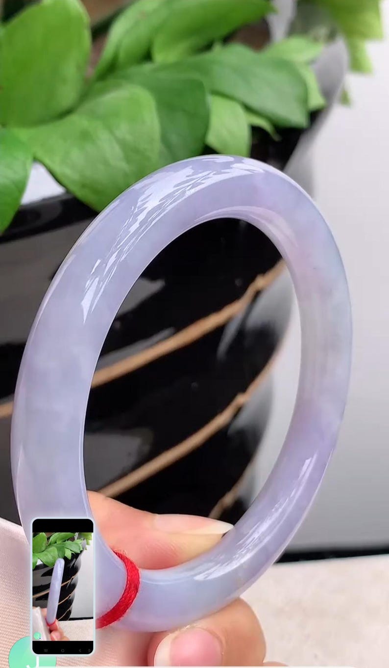 Myanmar Natural Untreated Round Bar Jadeite Bangle: Natural Old Pit Ice ...