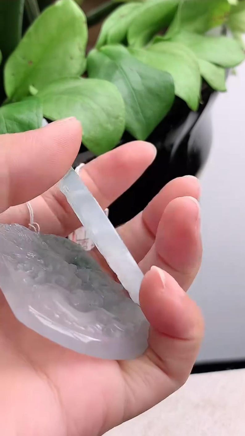 High Quality Burmese Untreated Jadeite Jade Dragon and Phoenix Pendant ...