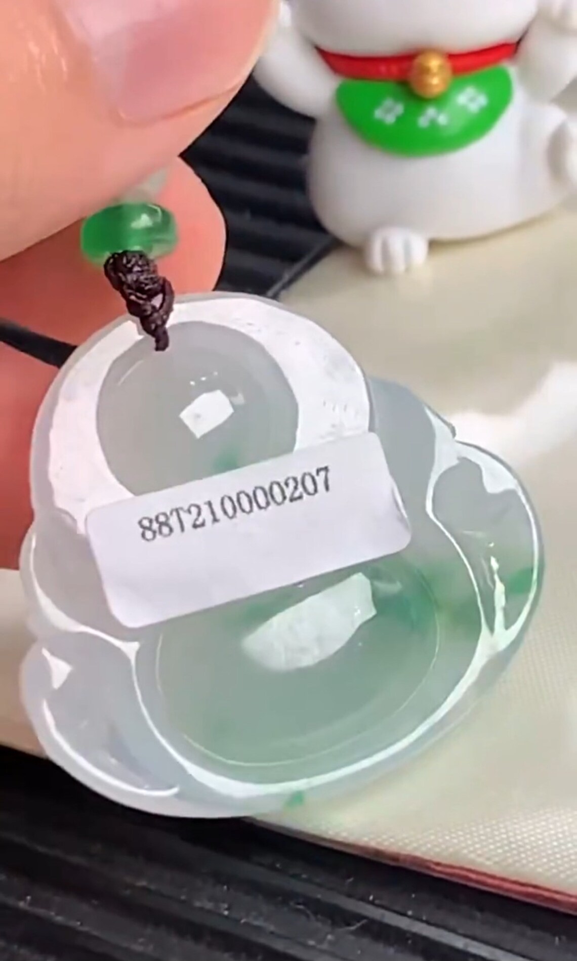 Rare Beautiful Burmese Translucent Jadeite Jade Floating Green Laughing ...