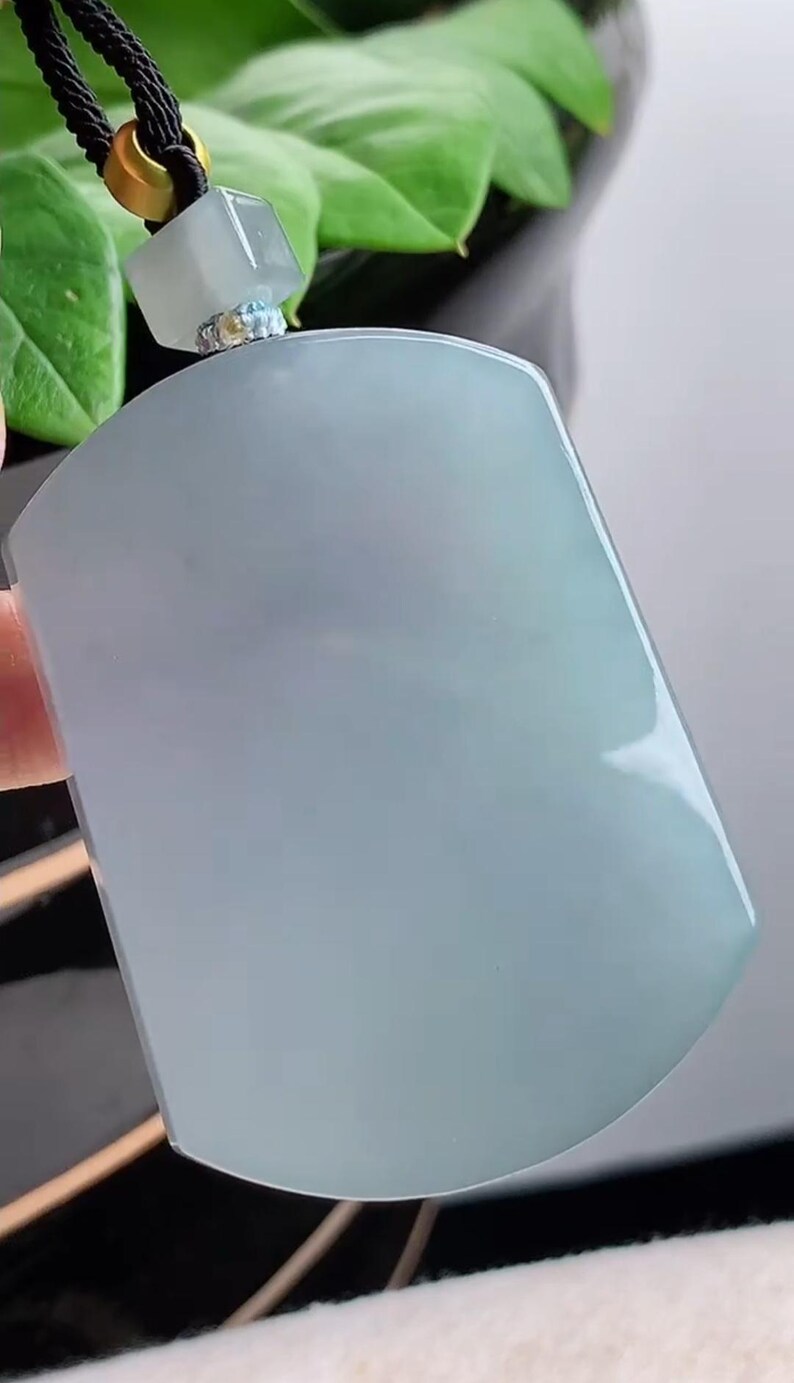 59.3mm Authentic Burmese Jadeite Jade Icy Sunny Bottom Lucky Wushi ...