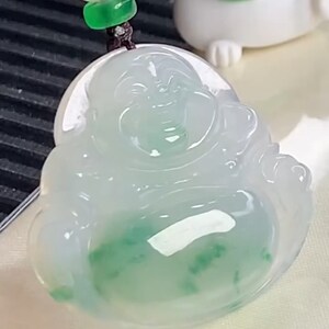 Rare Beautiful Burmese Translucent Jadeite Jade Floating Green Laughing ...