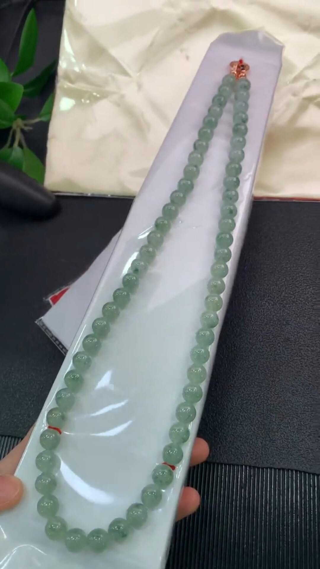 Natural Ice-type Jadeite Necklace: Untreated Myanmar Floating Flower ...