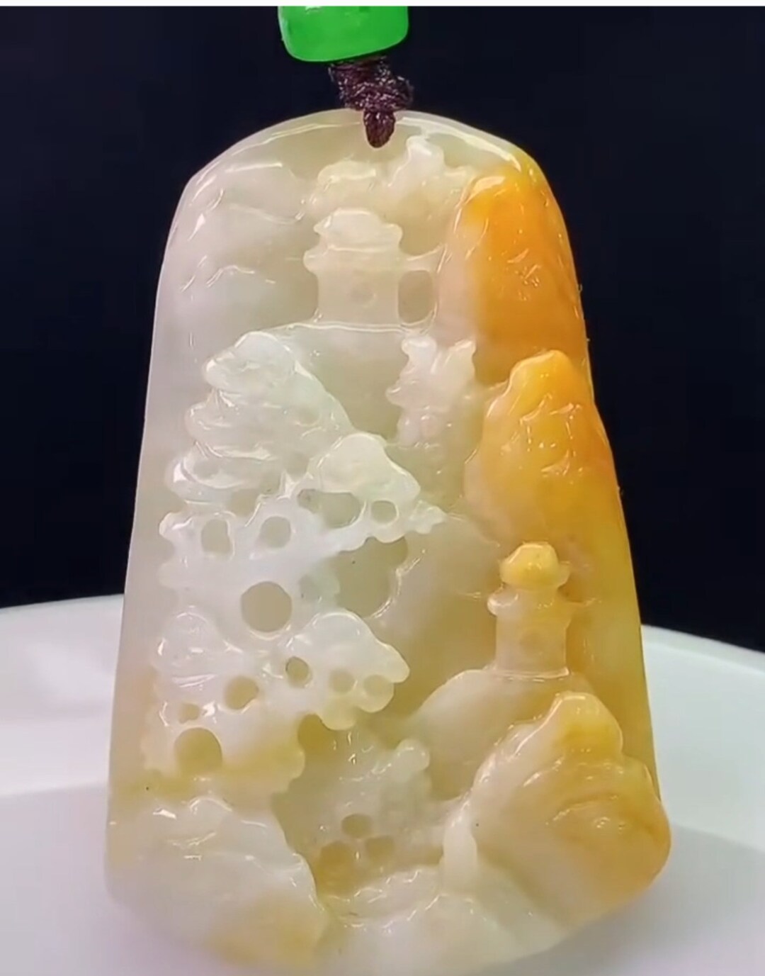 100% Myanmar Natural Jadeite Jade Beautiful Yellow Women Pendant With ...