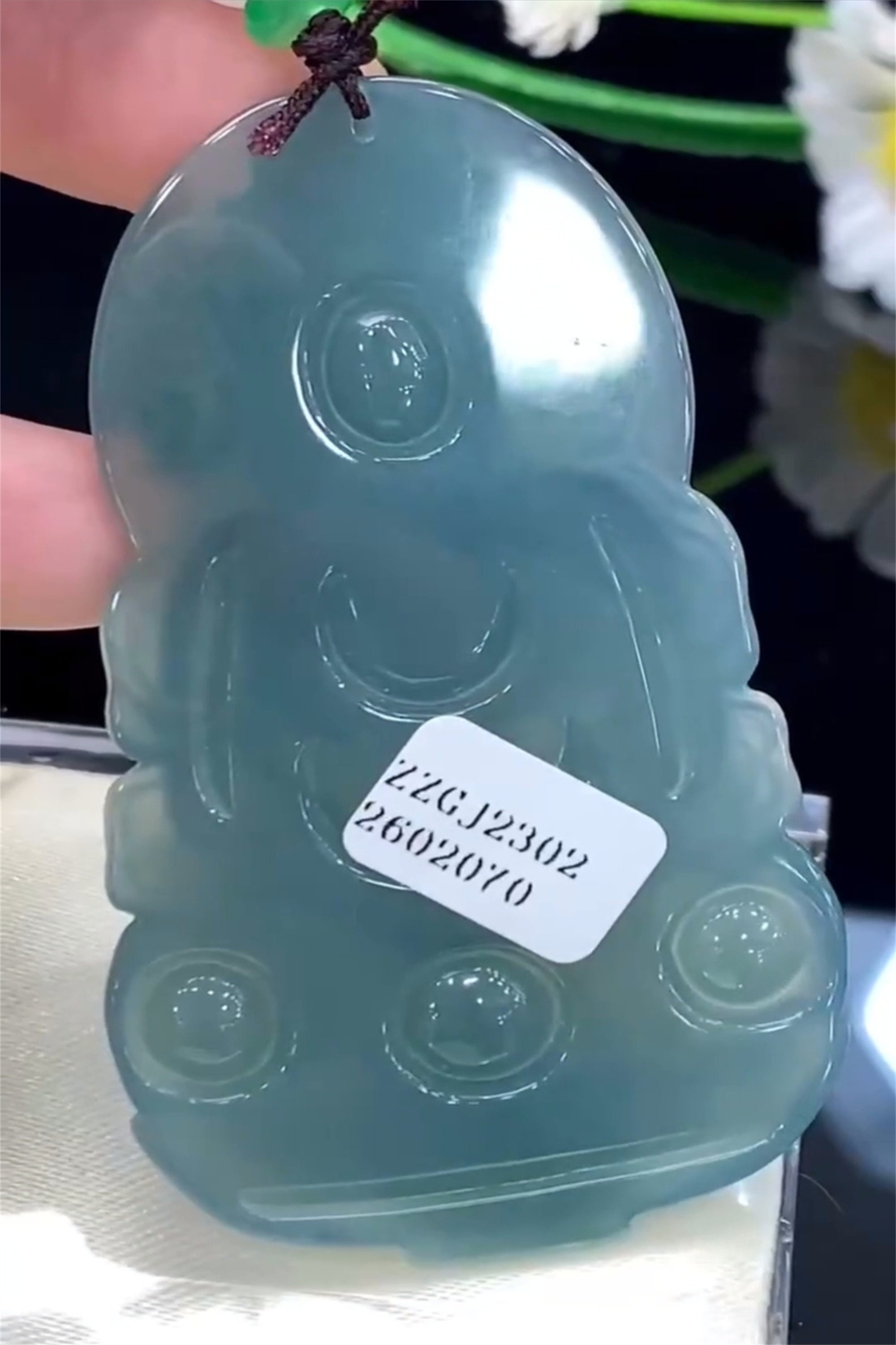 100% Natural Myanmar Jadeite Jade Icy Blue Water Tara KWAN YIN Pendant ...