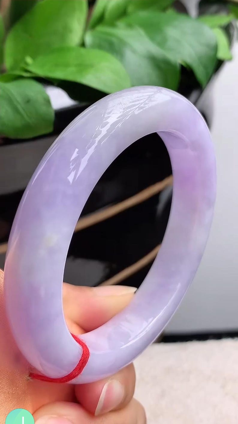 Myanmar Jadeite Bangle: Ice Lavender Purple Natural Jade Bracelet (57 ...