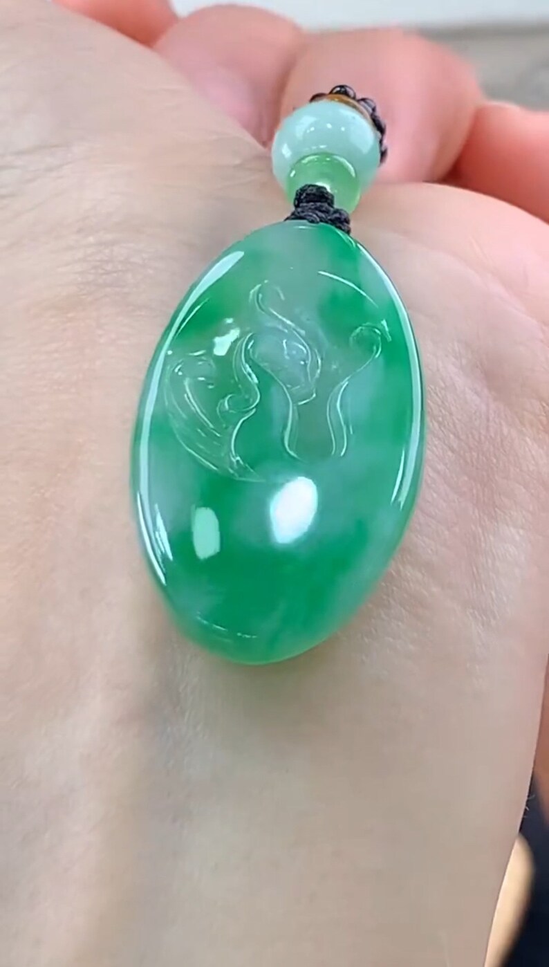 Beautiful Myanmar Real Natural Jadeite Jade Green Phoenix Pendant ...