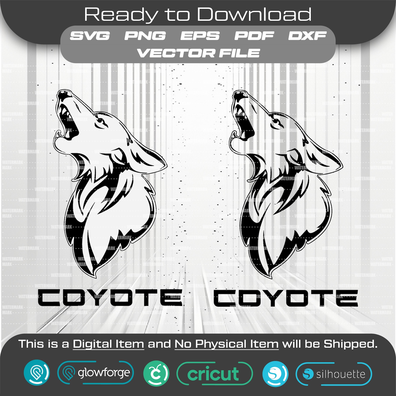 Coyote Svg Png Dxf Cricut File, Svg Bundle, Sticker, Cricut Svg Instant ...