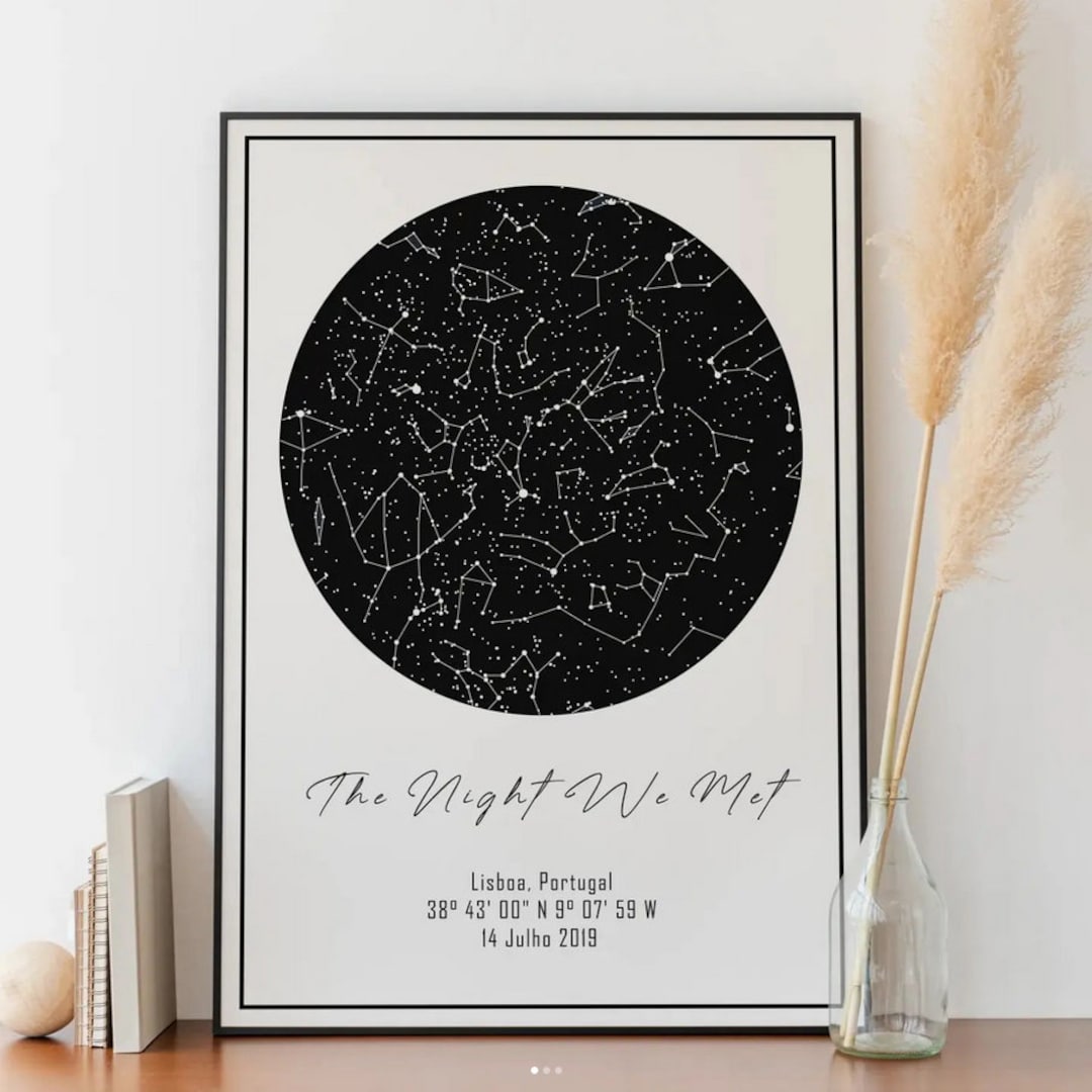 Custom Night Sky Map Birthday / Anniversary / Valentine's / Christmas ...