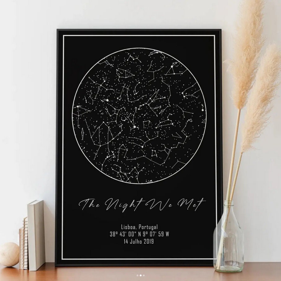 Custom Night Sky Map Birthday / Anniversary / Valentine's / Christmas ...