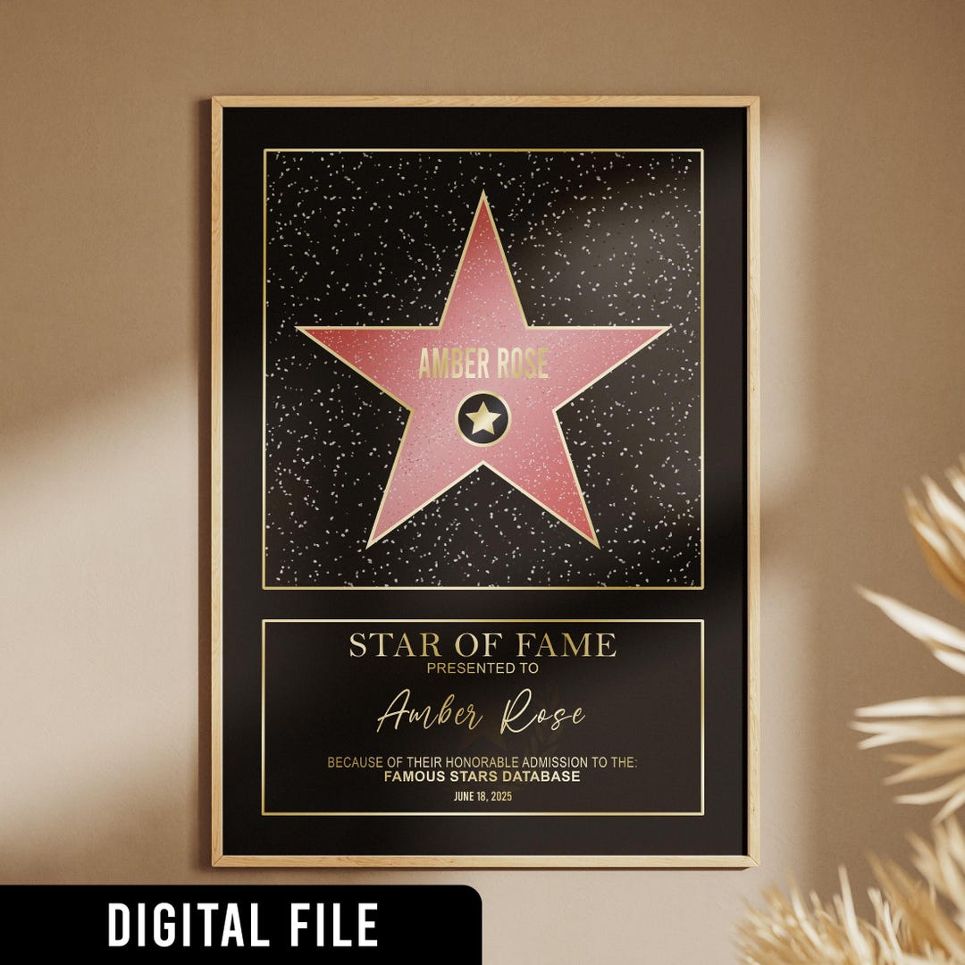Custom Hollywood Star of Fame | Iconic & Classic | Personalized Decor ...