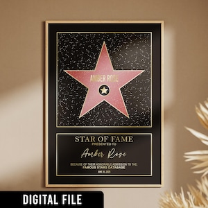 Custom Hollywood Star of Fame | Iconic & Classic | Personalized Decor ...
