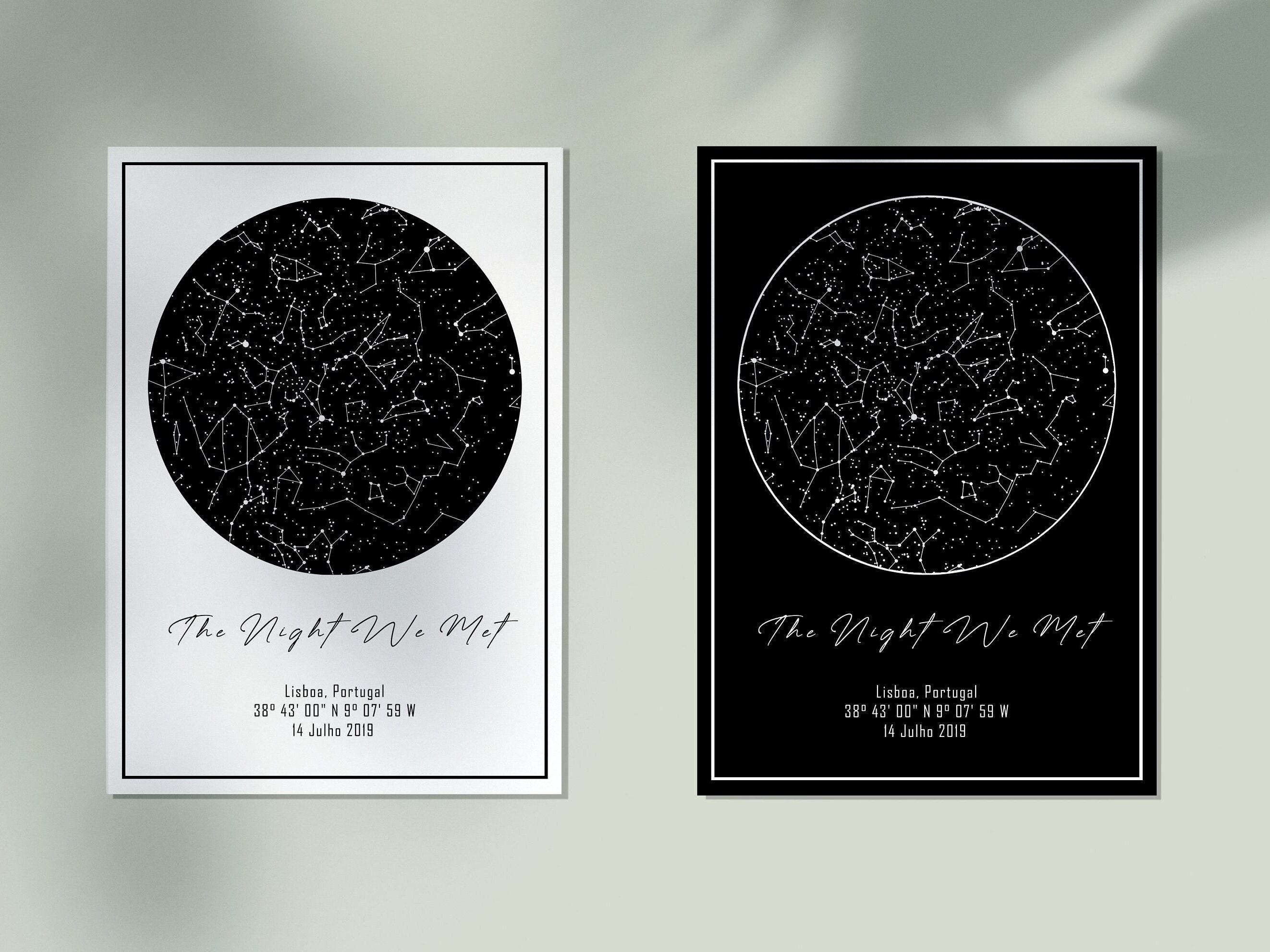 Custom Night Sky Map Birthday / Anniversary / Valentine's / Christmas ...