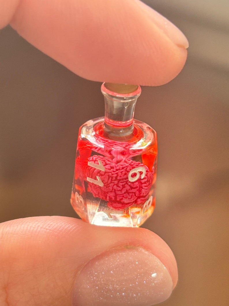 Set of 8 Potion Dice Bottles With Brains Inside Brainy Dice Pink ...