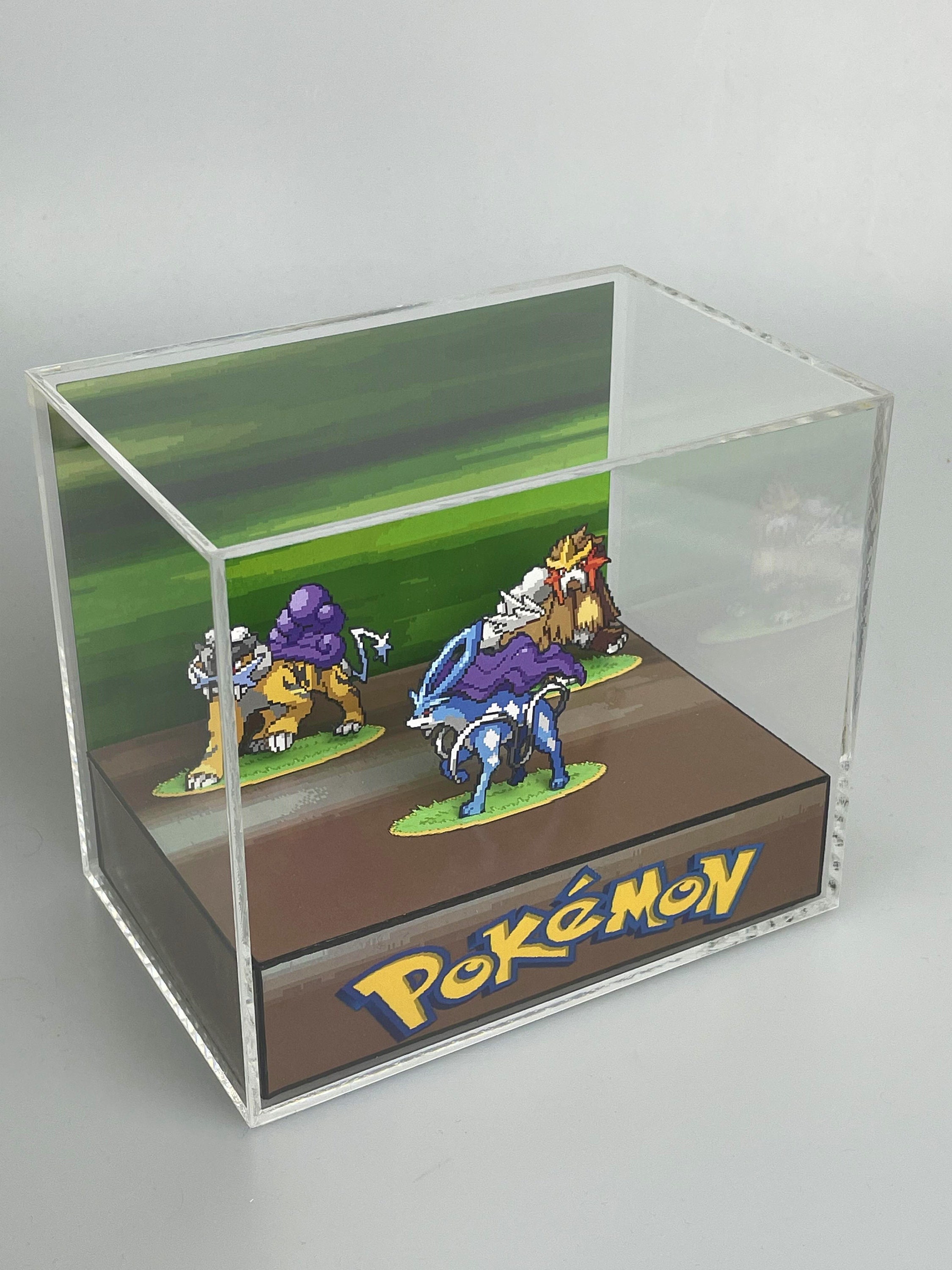Pokemon Entei, Raikou, Suicune Legendary Dogs Cube Diorama Pokemon Cube ...