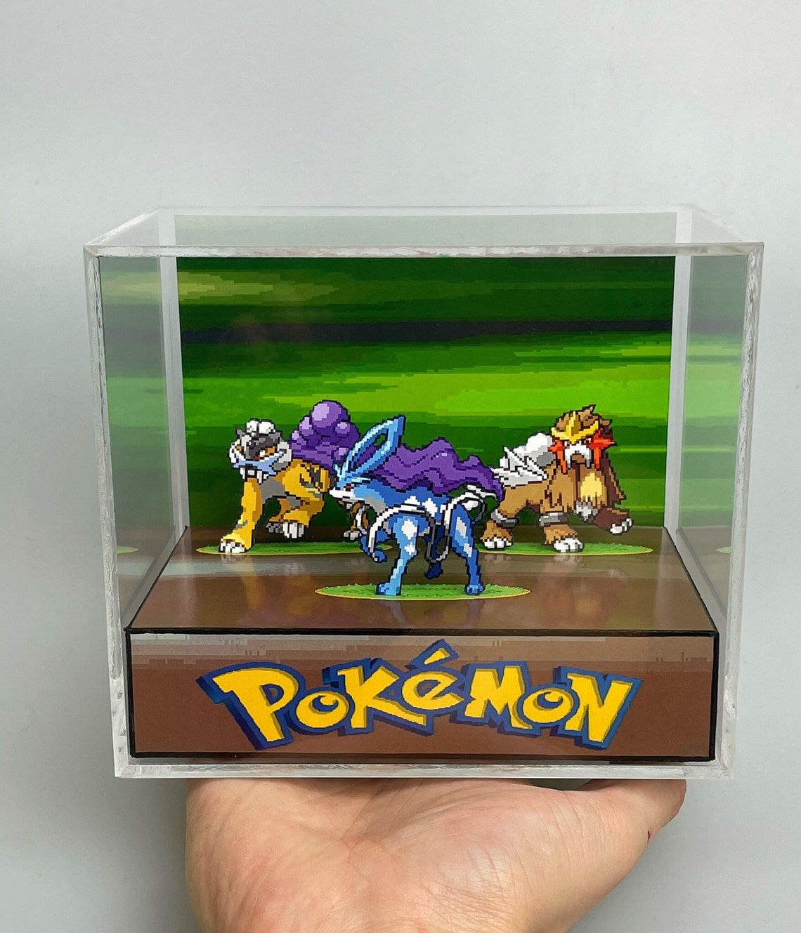 Pokemon Entei, Raikou, Suicune Legendary Dogs Cube Diorama Pokemon Cube ...