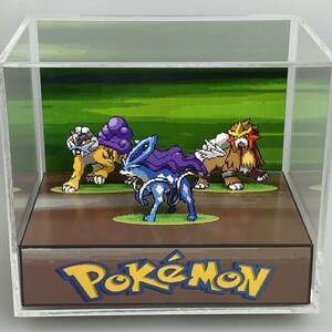 Pokemon Entei, Raikou, Suicune Legendary Dogs Cube Diorama Pokemon Cube ...