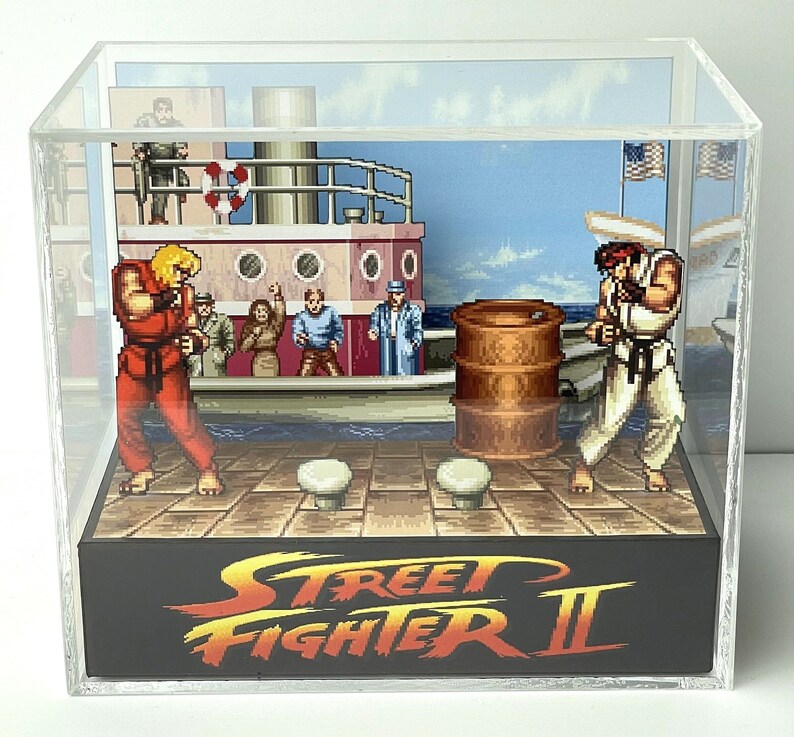 Street Fighter II Cube Diorama Street Fighter 2 Cube Diorama Street Fighter 2 Gift Street ...