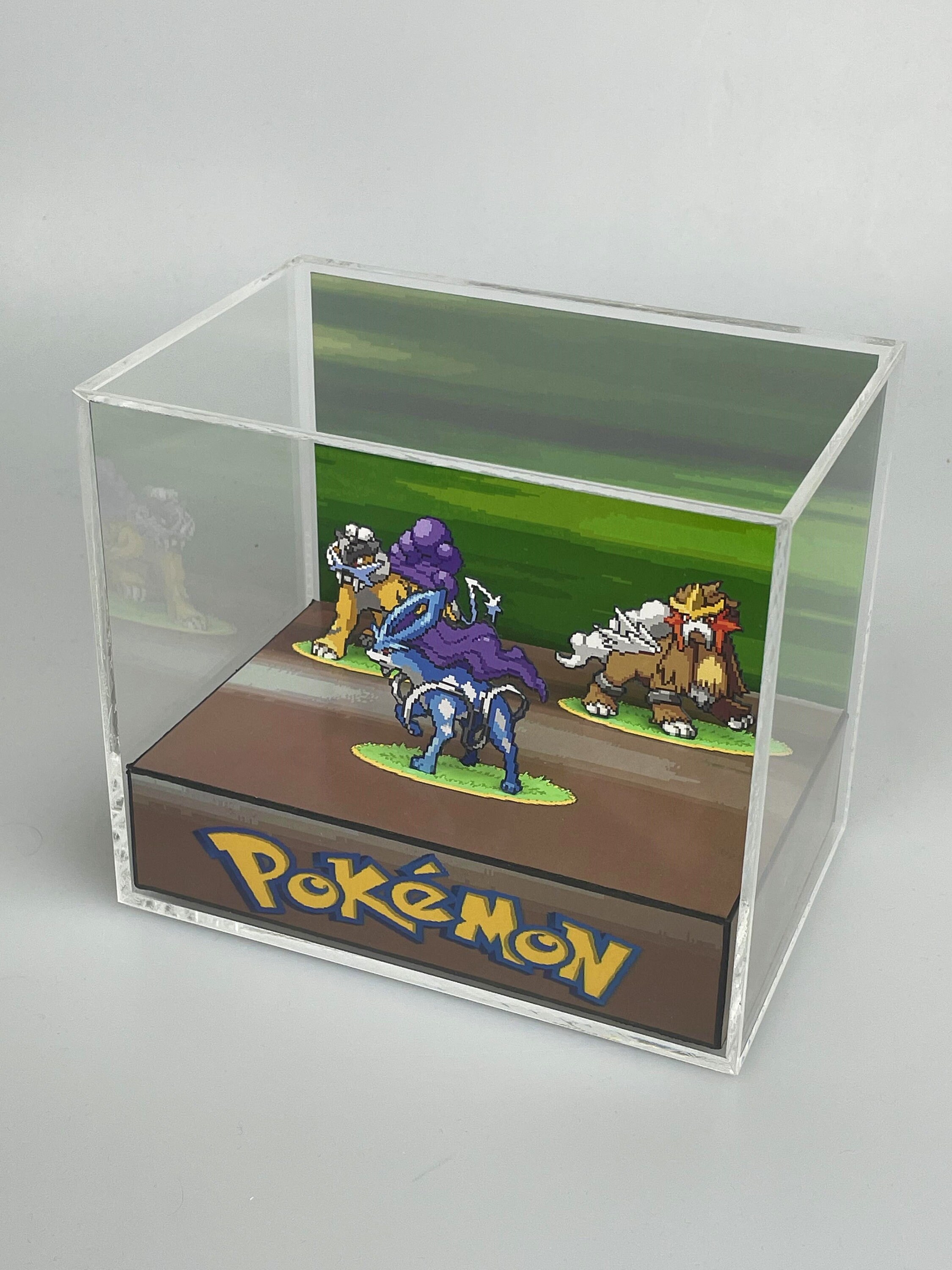 Pokemon Entei, Raikou, Suicune Legendary Dogs Cube Diorama Pokemon Cube ...
