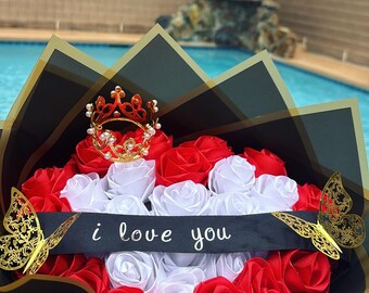 Messi Bouquet Eternal Roses Bouquet Birthday Gift Anniversary Gift Ramo ...