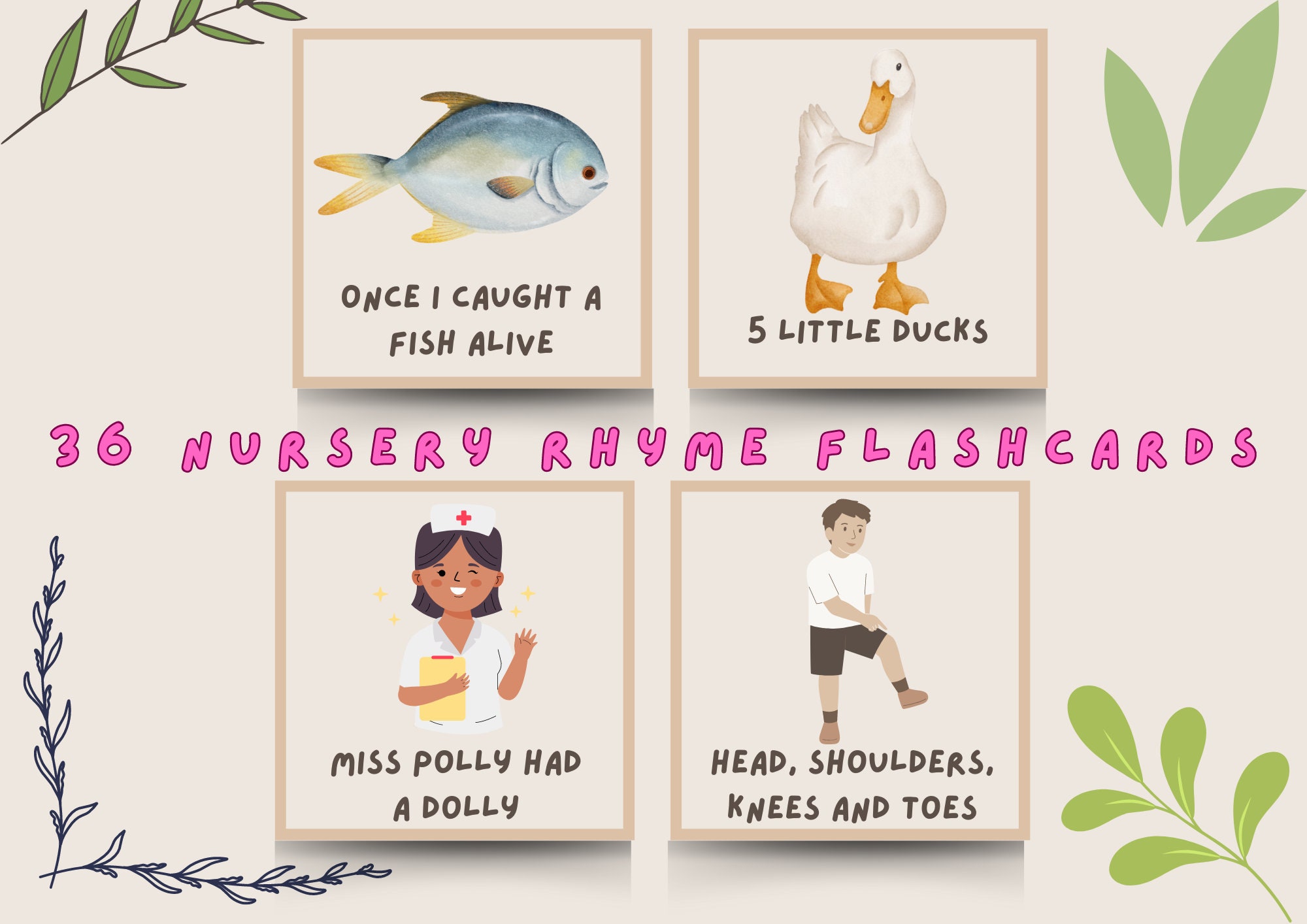 Nursery Rhyme Flashcards - Printable Classroom Decor for Montessori ...