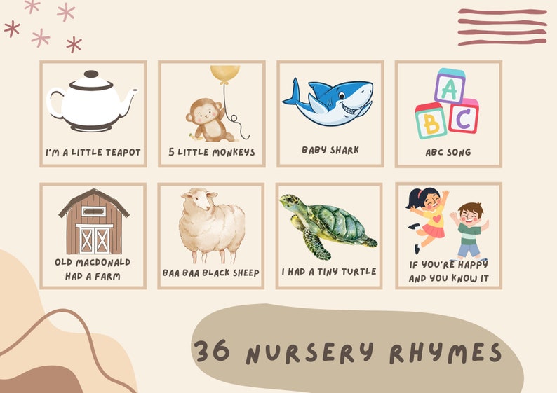 Nursery Rhyme Flashcards - Printable Classroom Decor for Montessori ...
