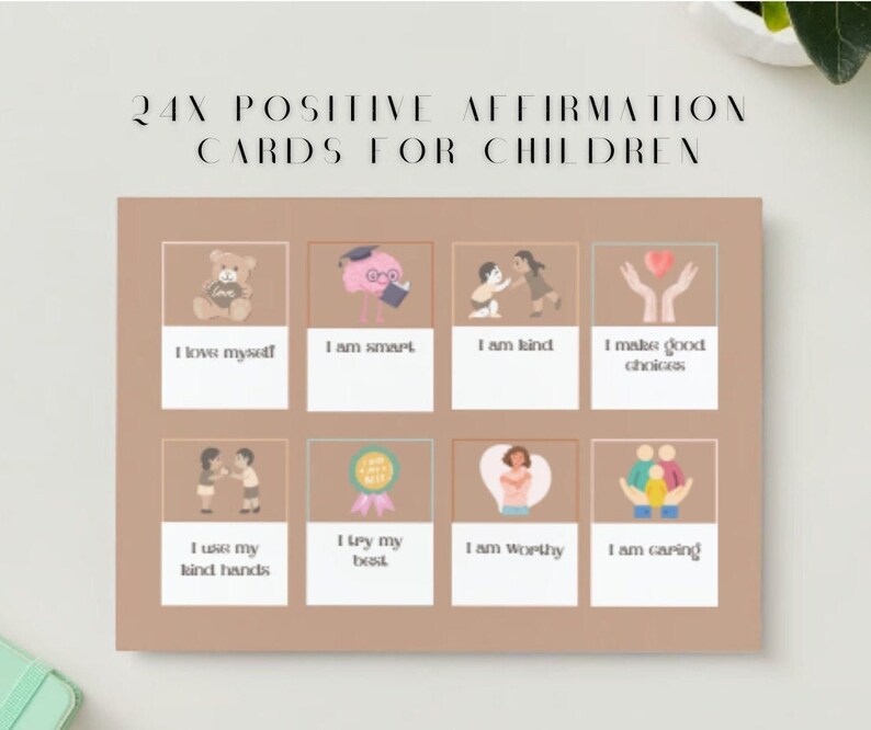 24pc Digital Montessori Positive Affirmation Flashcards Teachers and ...