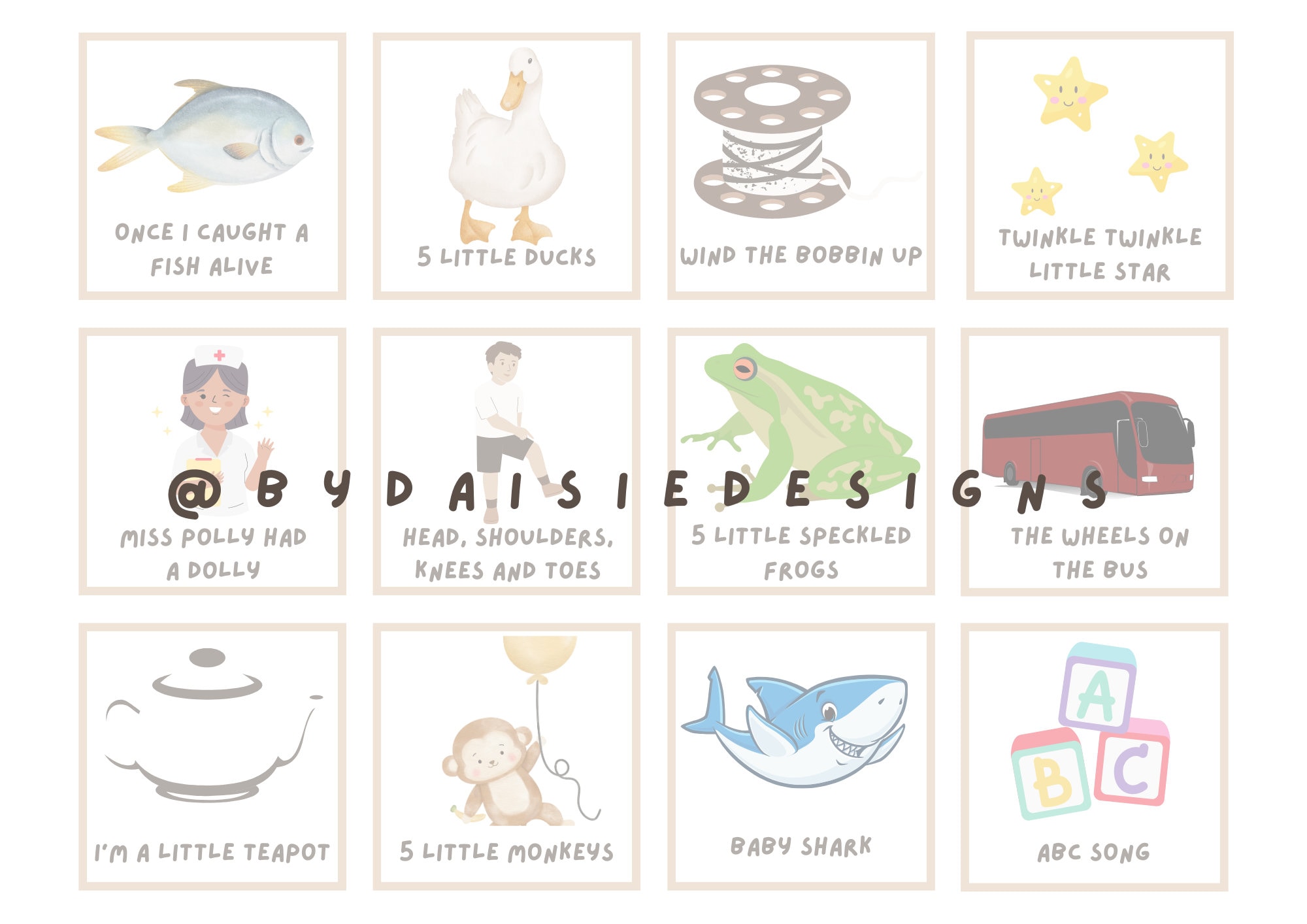 Nursery Rhyme Flashcards - Printable Classroom Decor for Montessori ...