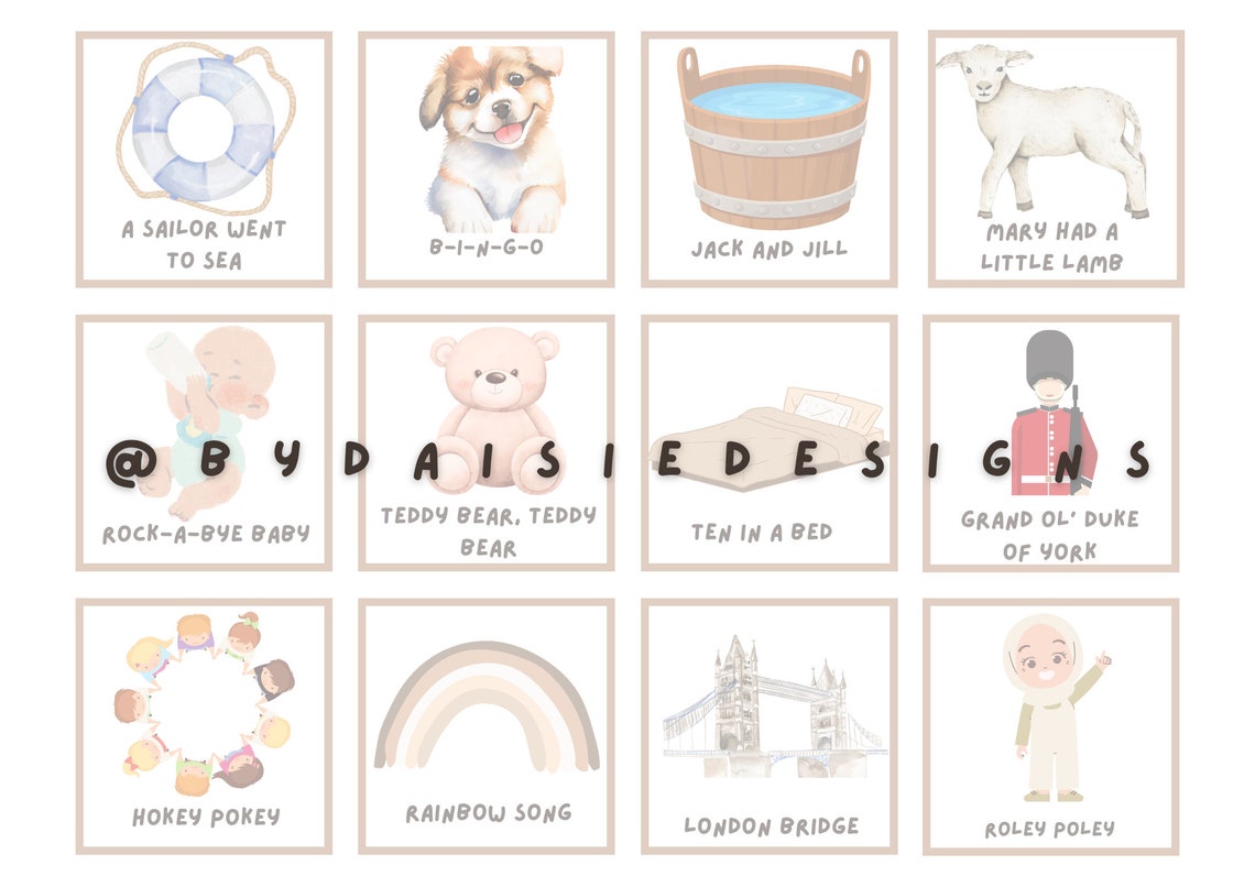 Nursery Rhyme Flashcards - Montessori & Preschool Learning (digital ...
