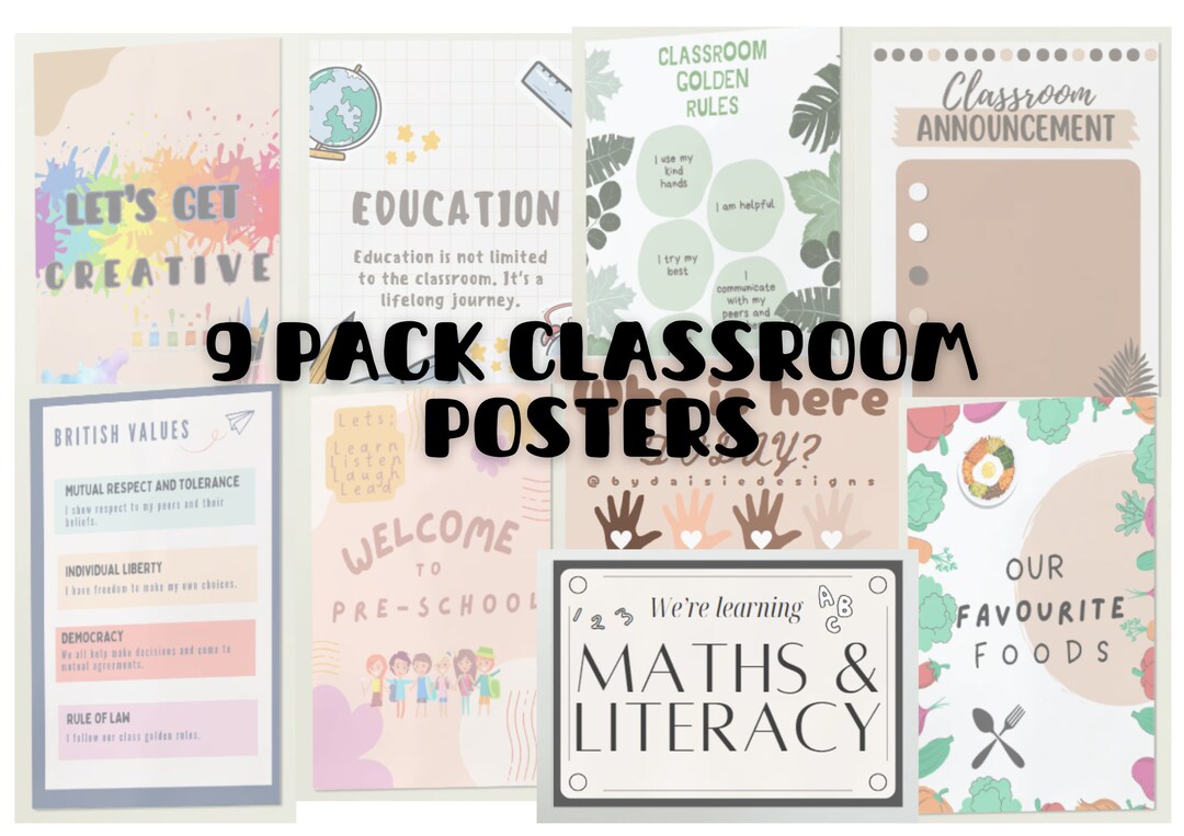 9pc Early Years Poster Bundle - Montessori Style / Eyfs Inspired ...