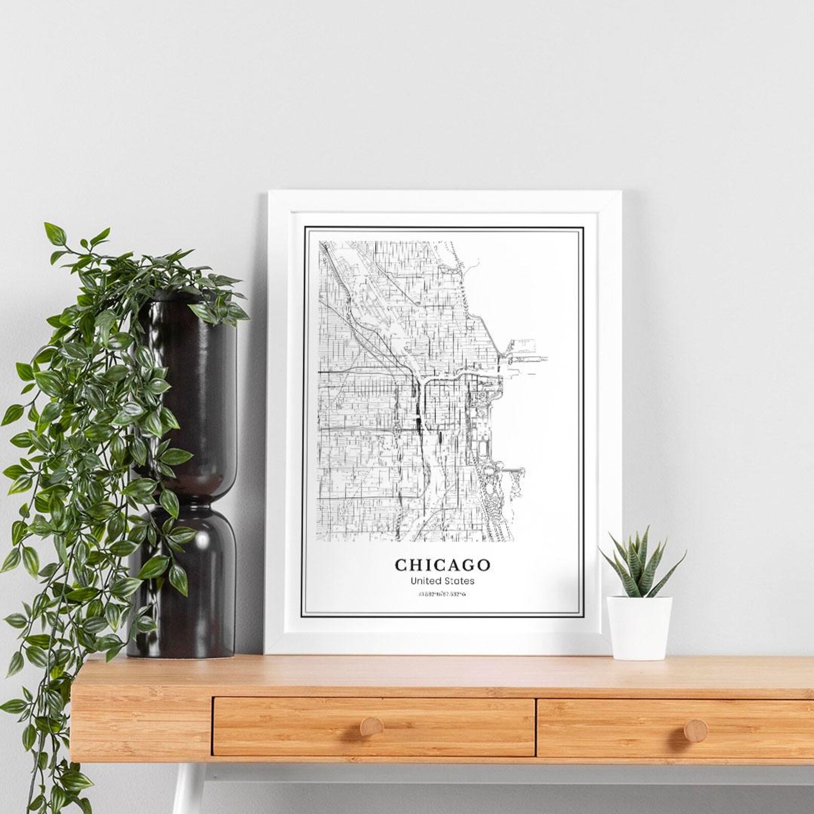 Chicago City Map, Digital Download, Chicago Map Print, Valentine's Day ...